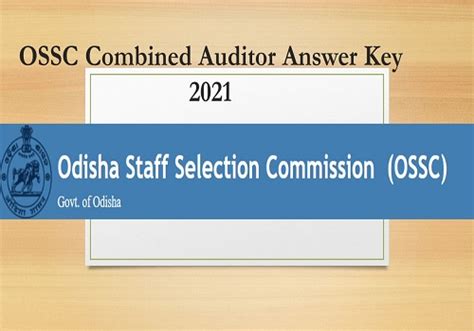 OSSC Combined Auditor Answer Key Download Odisha CA Prelims Exam Key Paper PDF