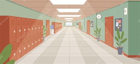 School Hallway Vector Art Icons And Graphics For Free Download Free