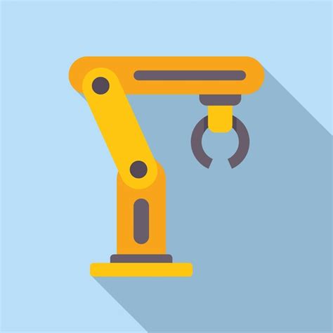 Premium Vector Flat Design Industrial Robotic Arm Icon