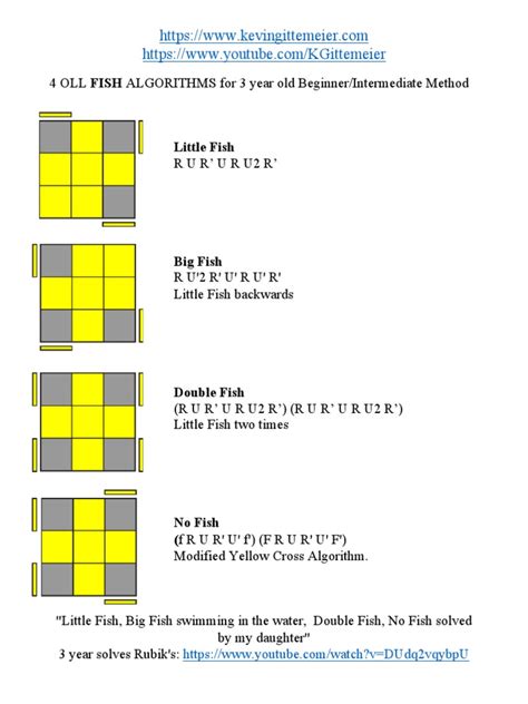 3 Year Old Solves Rubiks Cube Oll Fish Algorithms Pdf Pdf