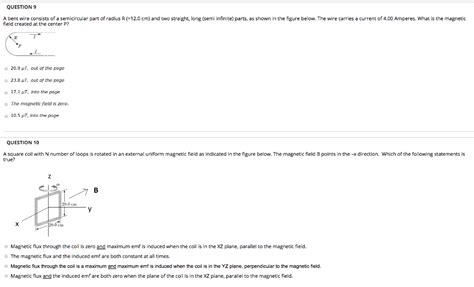 Solved QUESTION A Bent Wire Consists Of A Semicircular Chegg