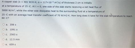 Solved Mathematical Modelling Problem ﻿a Copper Slab
