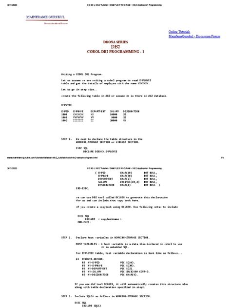 Cobol Db2 Tutorial Pdf Computer Programming Information