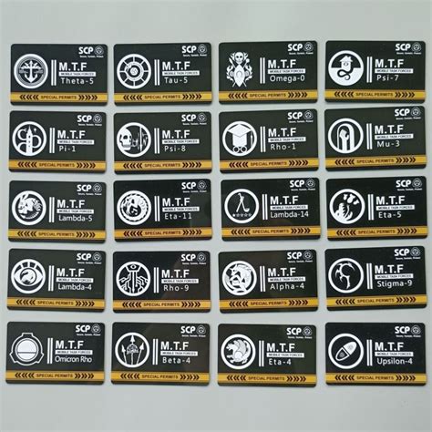 SCP Foundation MTF Mobile Task Forces PVC Hardcard Secret GUARD Cosplay Card Lazada PH