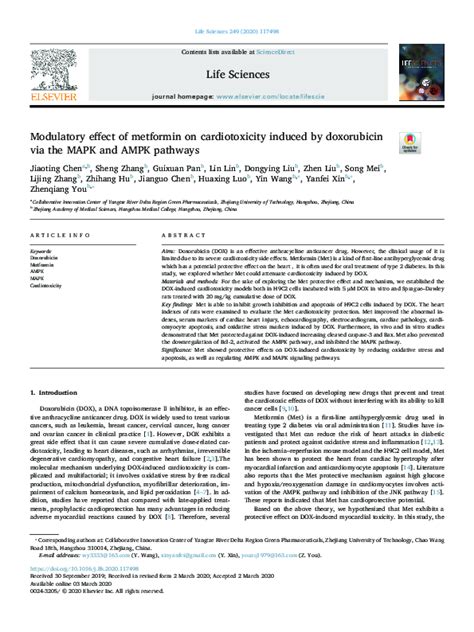 Modulatory Effect Of Metformin On Cardiotoxicity Induced By Doxorubicin