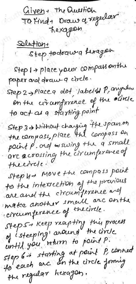 Solved Evaluation Construct A Regular Hexagon Write Down The Procedure That You Perform Name