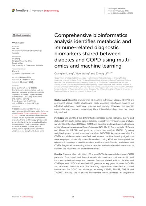 Pdf Comprehensive Bioinformatics Analysis Identifies Metabolic And