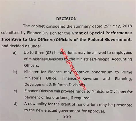 Decision Of Three Honorarium For Officersofficials Of Federal