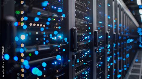 Server Racks With Security Interface Data Protection And Network Safety Stock Photo Adobe Stock