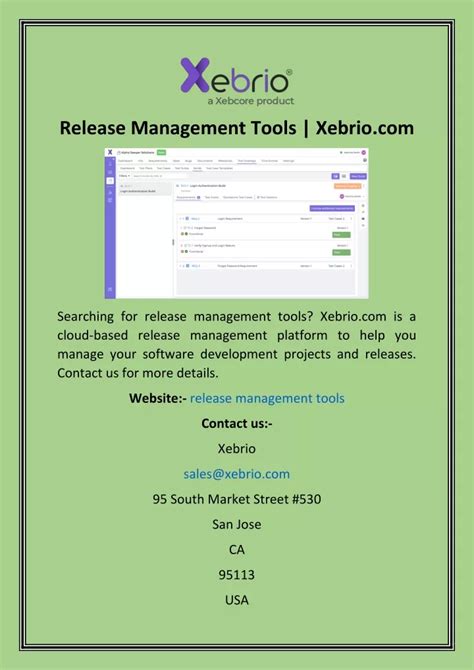 Ppt Release Management Tools Xebrio Powerpoint Presentation Free Download Id 11998406