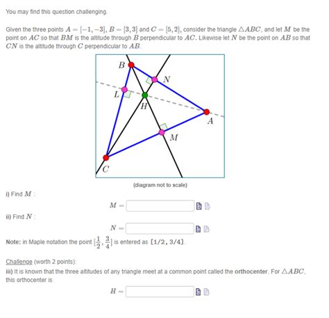 Solved Given The Three Points A B And C Chegg