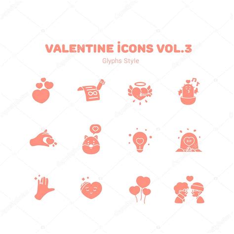 San Valent N Iconos Conjunto Vector