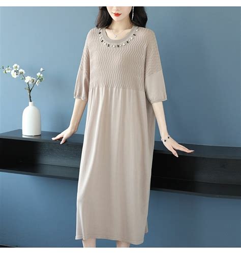 마이클로드 여성원피스 여름 캐주얼 루즈핏 플러스 사이즈 살을 가리고 롱 냉감 아이스 원피스 Ador2 티몬