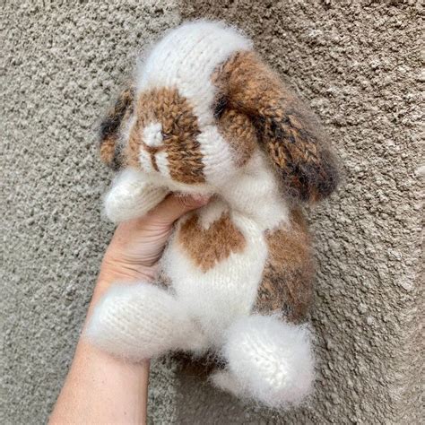 Knitted Holland Lop Bunny Realistic Stuffed Rabbit Knitted Holland Lop Bunny Realistic Rabbit