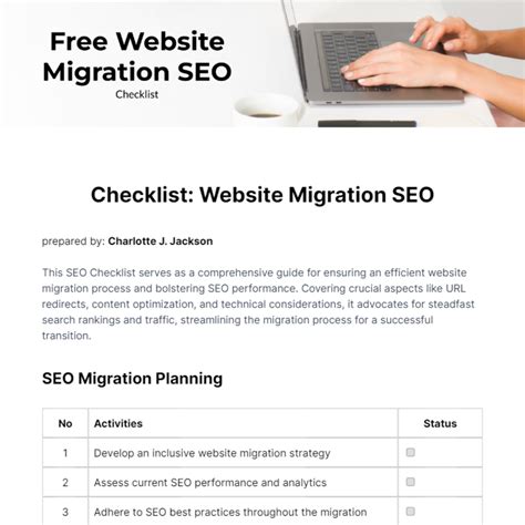 Website Migration Seo Checklist Template Edit Online And Download