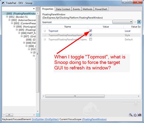 Visual Studio With Wpf How Does Snoop Force A Window Refresh On A Property Change