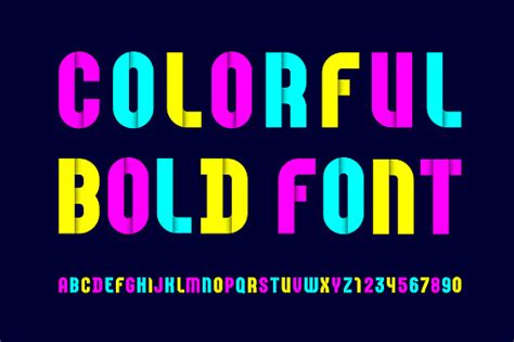 다채로운 글꼴 응축 굵은 굵은 밝은 알파벳 디자인 벡터 일러스트레이션을위한 그림자가있는 현대적인 기하학적 모듈 식 문자 및 숫자 공예에 대한 스톡 벡터 아트 및 기타 이미지