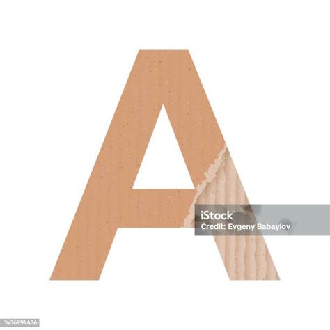 영어 알파벳의 문자 A 흰색 바탕에 회색 종이 골 판지 질감 벡터 0명에 대한 스톡 벡터 아트 및 기타 이미지 0명 갈색 골진 Istock
