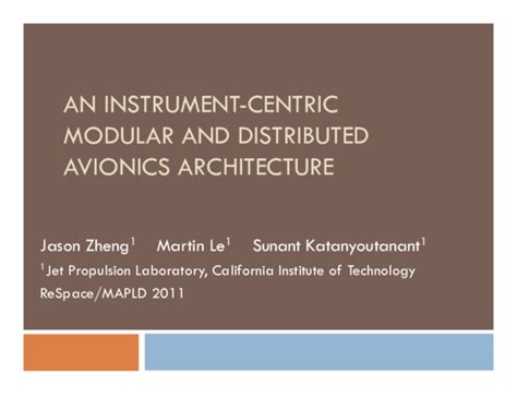 Pdf An Instrument Centric Modular And Distributed Avionics Architecture