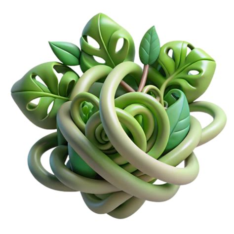 3d Render Of Intricate Green Vines And Leaves Abstract Background 55719102 Png