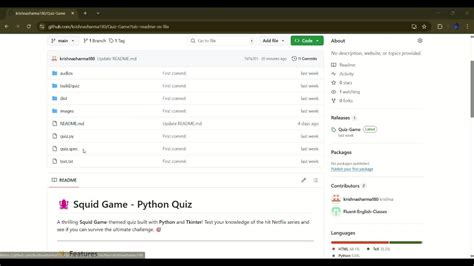 python squidgame quiz programming pythonprojects tkinter