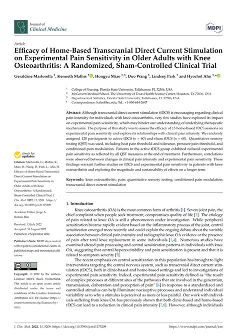 Pdf Efficacy Of Home Based Transcranial Direct Current Stimulation On