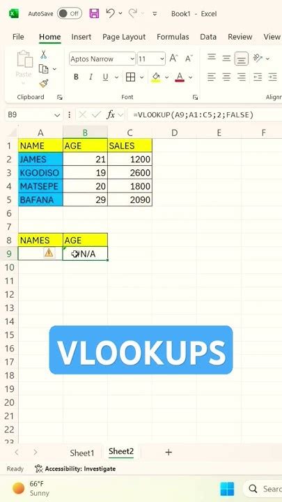 Vlookups Excel Formula Youtube