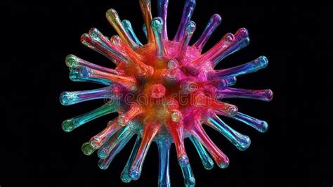 Colorful 3d Rendered Model Of Microscopic Virus Structure Stock Illustration Illustration Of