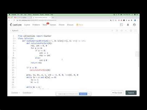 Leetcode 930 Binary Subarrays With Sum YouTube
