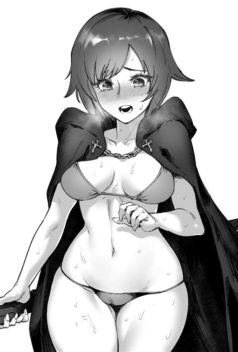 Rule 34 Bikini Monochrome Ruby Rose Rwby Thick Thighs Wide Hips 6468355