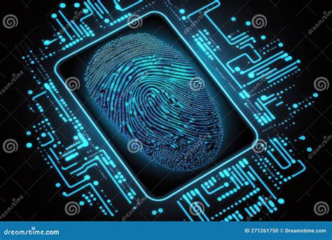 User Login Fingerprint Scanning Offers Biometric Identification Stock