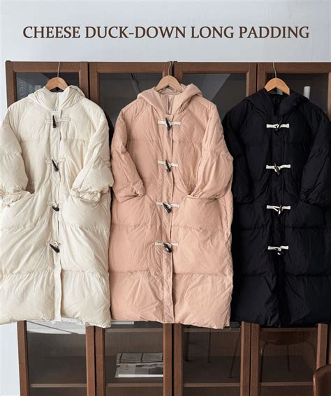 3col당일 치즈 덕다운 떡볶이 롱 패딩 에이블리