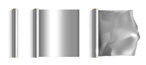 격리 된 벡터 일러스트 레이 션 요리에 대 한 설정 현실적인 알루미늄 호일 롤 무료 벡터