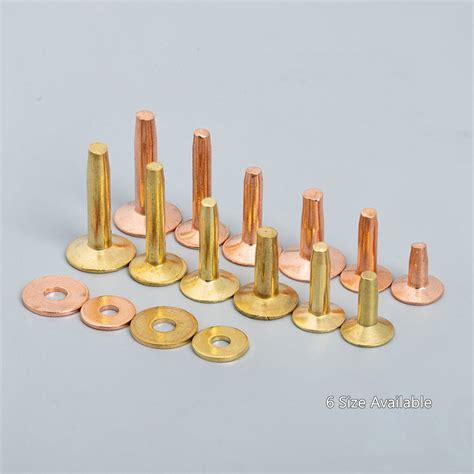 Rivets And Burrs For Leatherworking Solid Brasscopper Rivets And