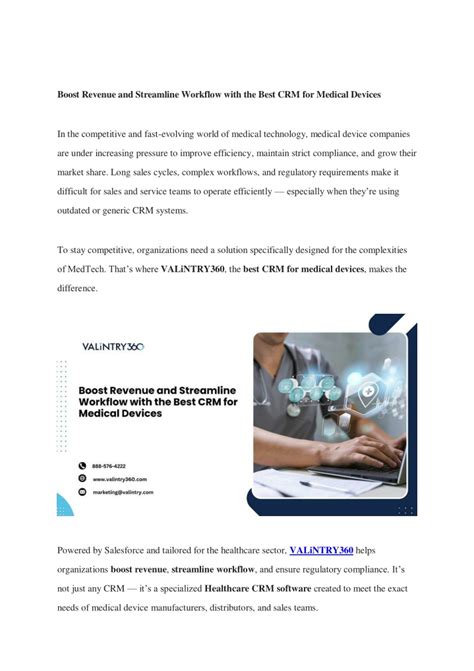 Ppt Boost Revenue And Streamline Workflow With The Best Crm For Medical Devices Powerpoint