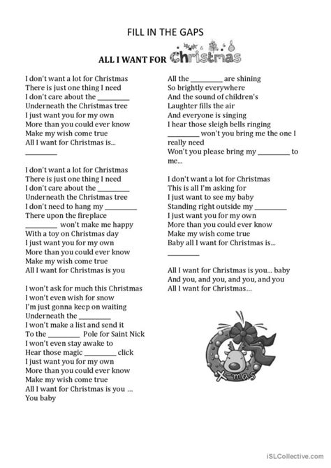 Fill In The Gaps Song And Nursery Rh… Pусский РКИ Pабочие листы пдф и док