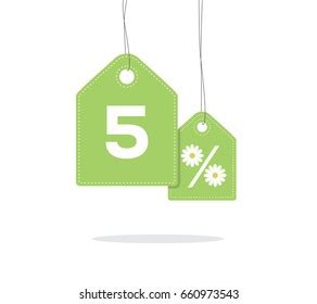 Green Hanging Price Tag Labels Stock Vector Royalty Free Shutterstock