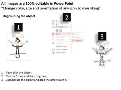 Business Diagram Illustration Of Time And Task Management Presentation Template