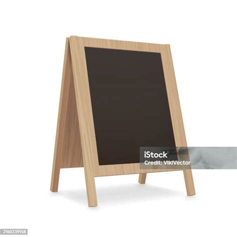 야외 분필 메뉴 빈 나무 칠판 공예 발표 디스플레이 현실적인 벡터 일러스트 레이 션 삼각대에 대한 스톡 벡터 아트 및 기타