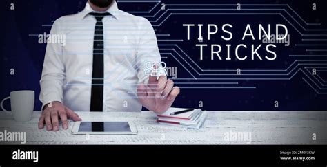 Hand Writing Sign Tips And Tricks Conceptual Photo Helpful Advices That Makes Certain Action