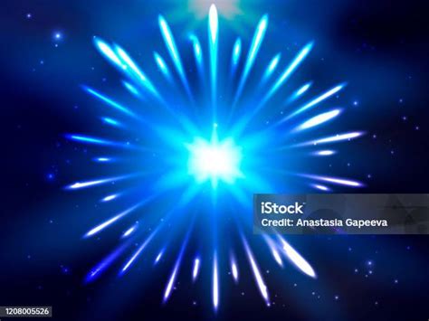 서클 불꽃 놀이 파란색 배경입니다 포스터 또는 카드에 대한 벡터 스톡 일러스트레이션 0명에 대한 스톡 벡터 아트 및 기타 이미지