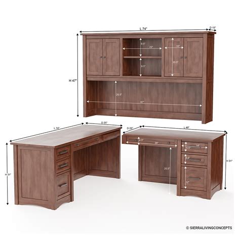 Dubrovnik Mahogany Wood Executive L Shaped Home Office Desk With Hutch