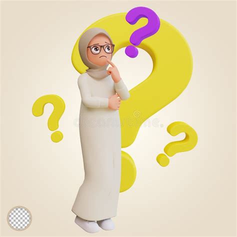 Young Businesswoman With Question Mark Cute 3d Illustration Stock