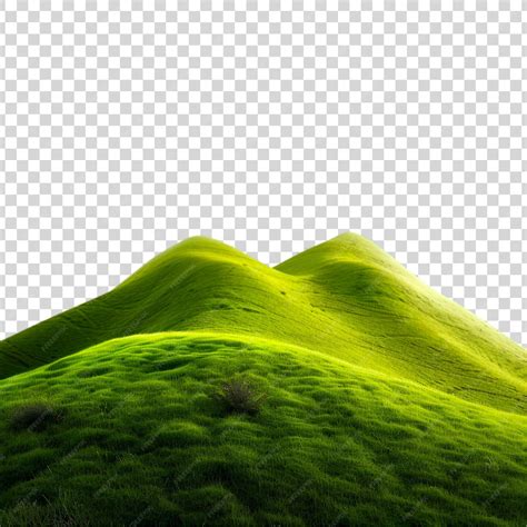Premium Psd Landscape Green Grass Mountain Hill Isolated On A