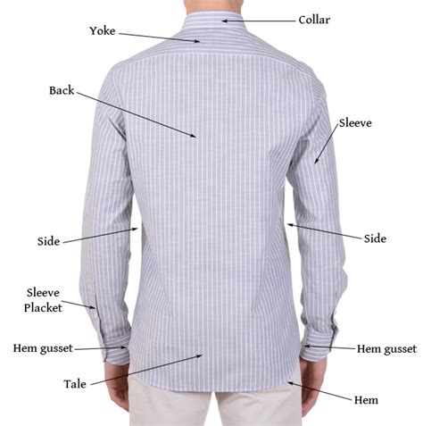 Names Of The Parts Of A Mens Shirt Mens Shirts Mens Shirt Pattern