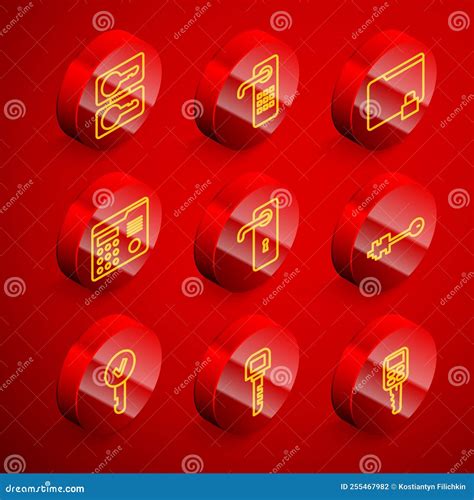 Set Line Casting Keys Digital Door Lock Folder And House Intercom System Door Handle Old