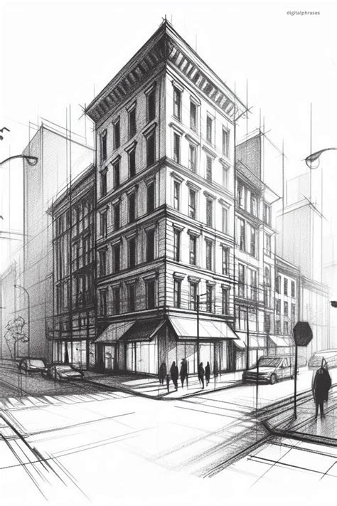 36 Two Point Perspective Drawings Of A City Perspective Drawing