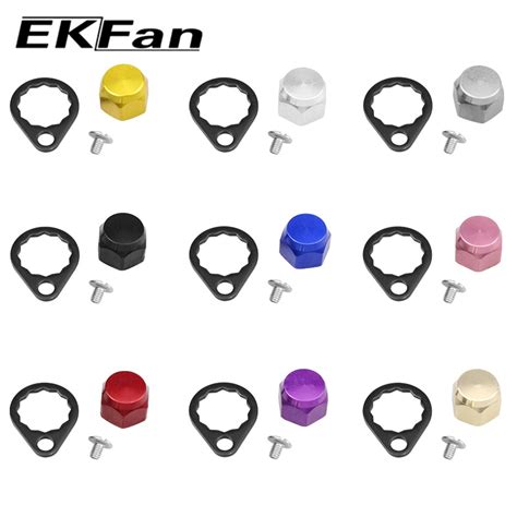 Ekfan M8 Daiwa M7 Shimano Left Right Nut With Black 15mm Lock Washers