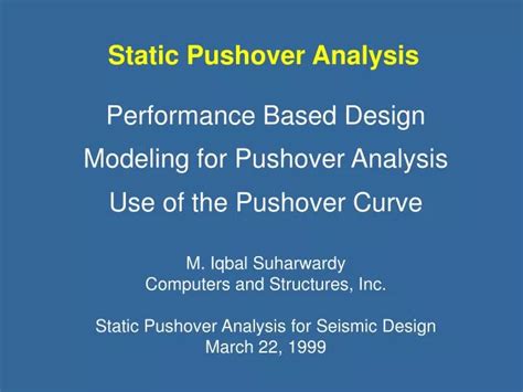 Ppt Static Pushover Analysis Powerpoint Presentation Free Download