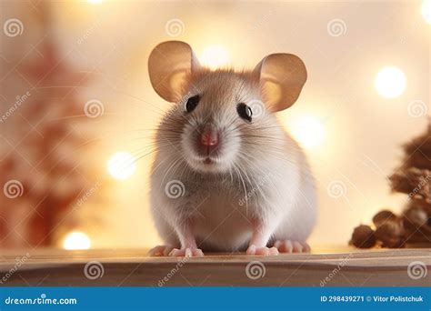 Beige Mouse Isolated On Beige Background Wallpaper 2 Stock